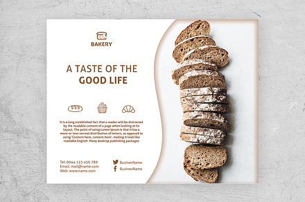 Horizontal Bakery Flyer | Flyer Templates ~ Creative Market