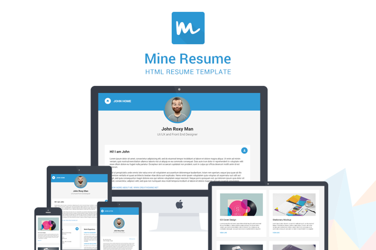 Mine HTML Resume Template, a Websites & App Template by Hervat