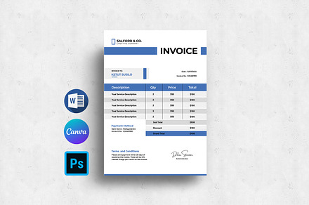 Invoice Template | Stationery Templates ~ Creative Market