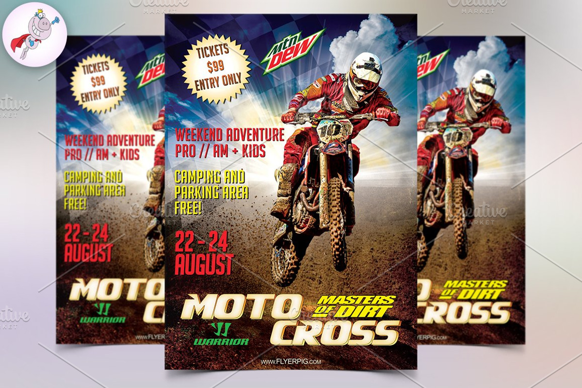 Motocross Flyer, a Flyer Template by FlyerPig