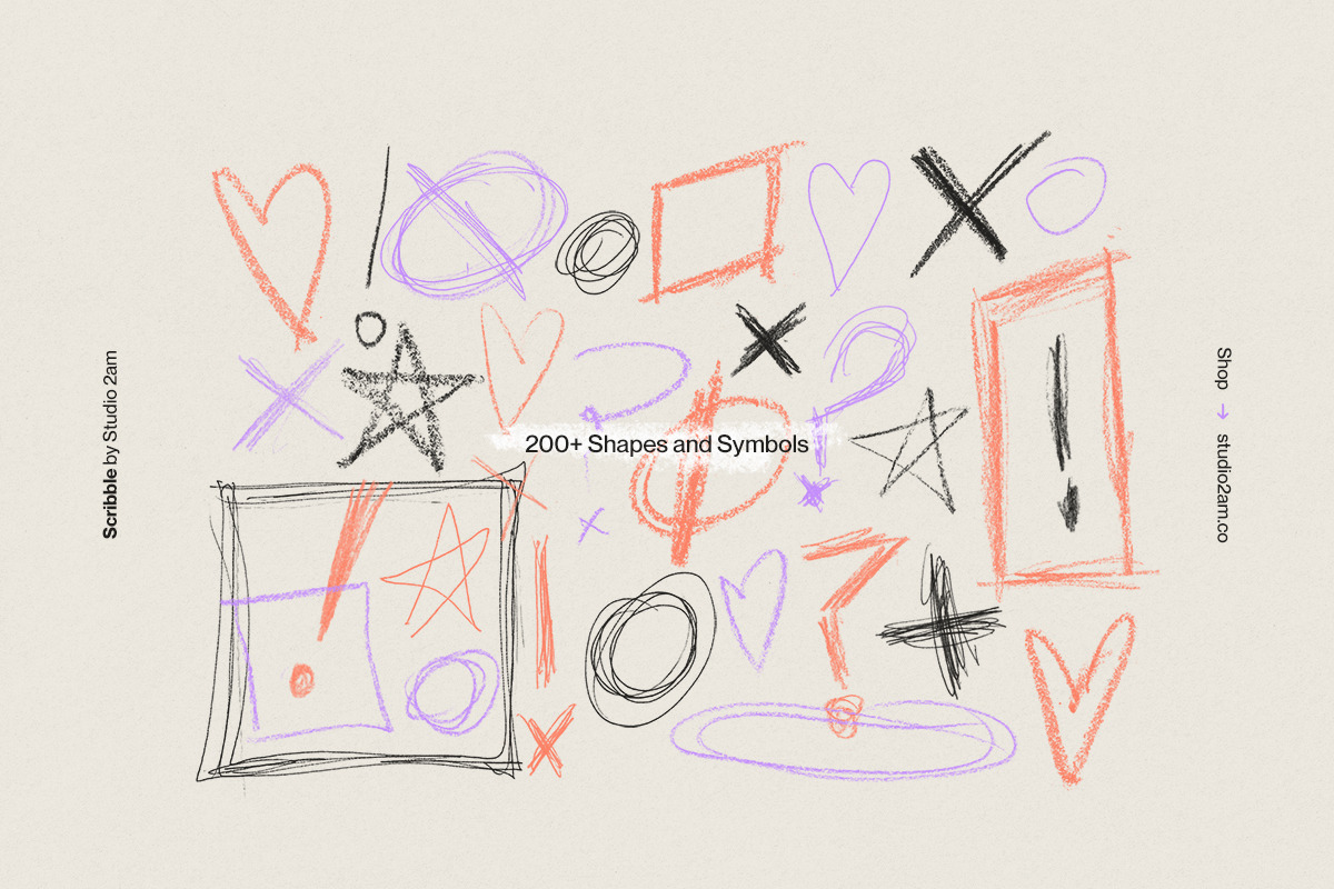 Scribble - 500+ lines, shapes + more, a Texture Graphic by Studio 2am