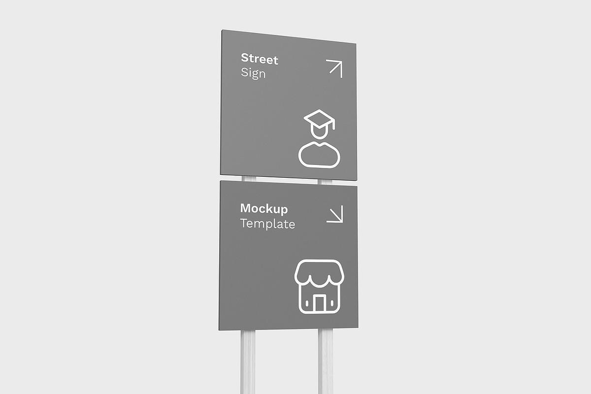 Outdoor Street Sign Board Mockup