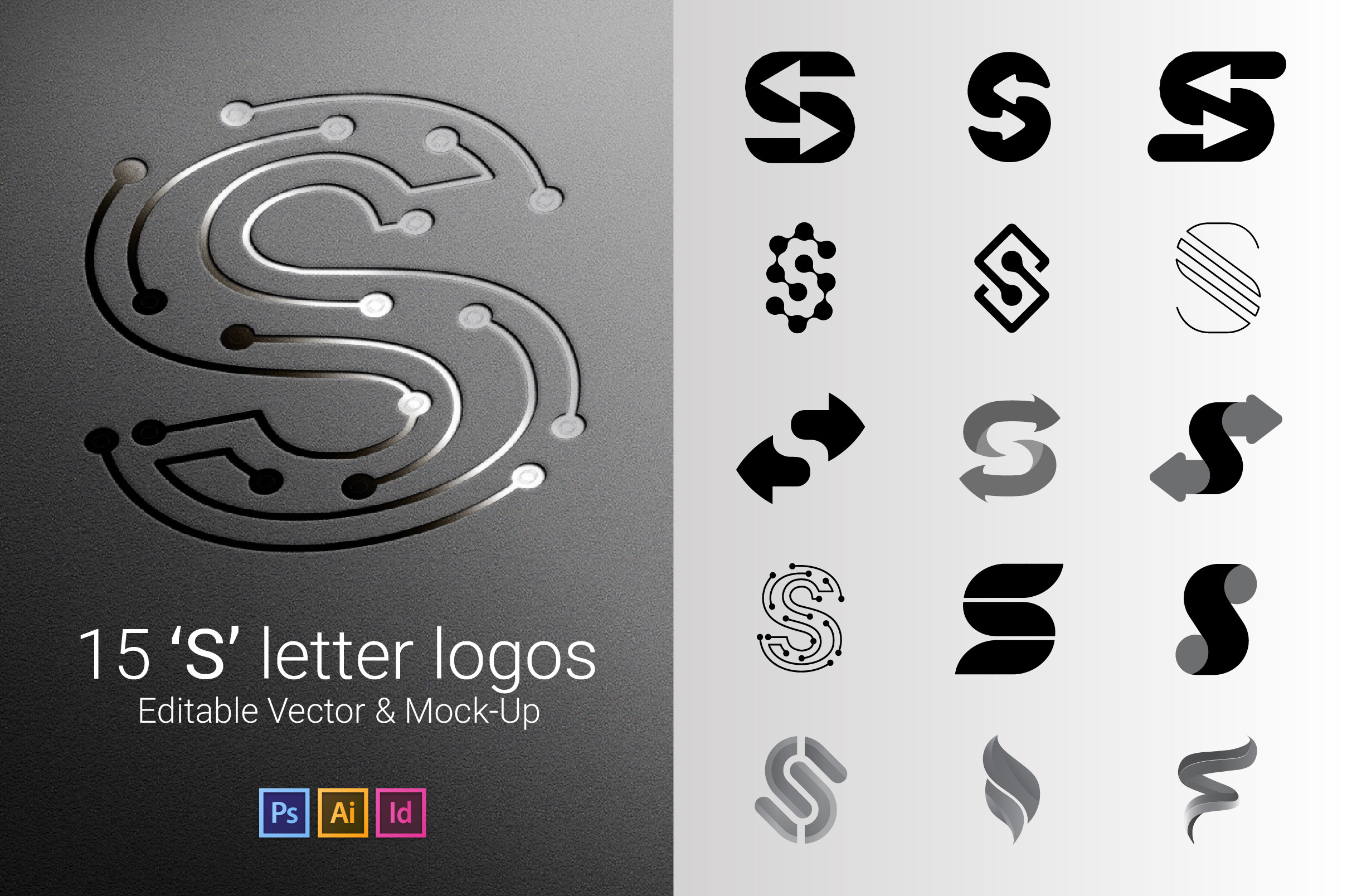 15 S Letter Logos - Vector & Mock-Up, a Branding & Logo Template by ...