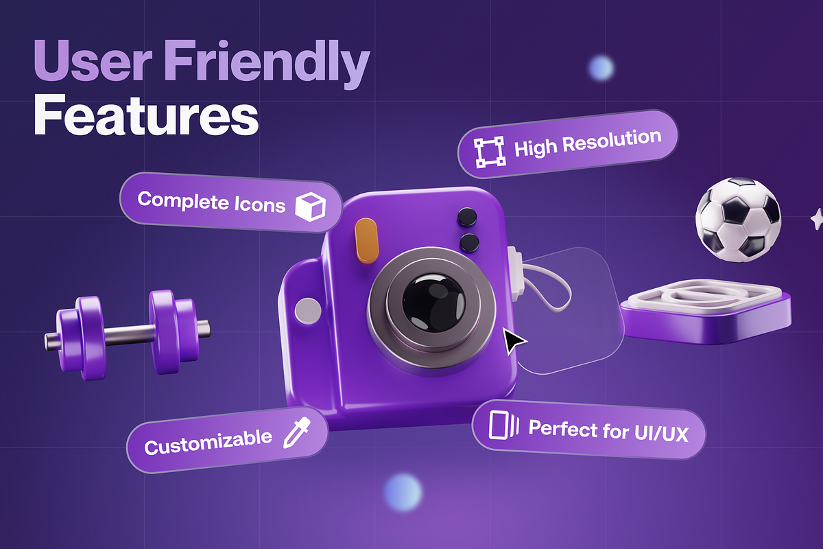 Entertainy - Hobby 3D Icon Set, an Object 3D Model by Illustraly Design