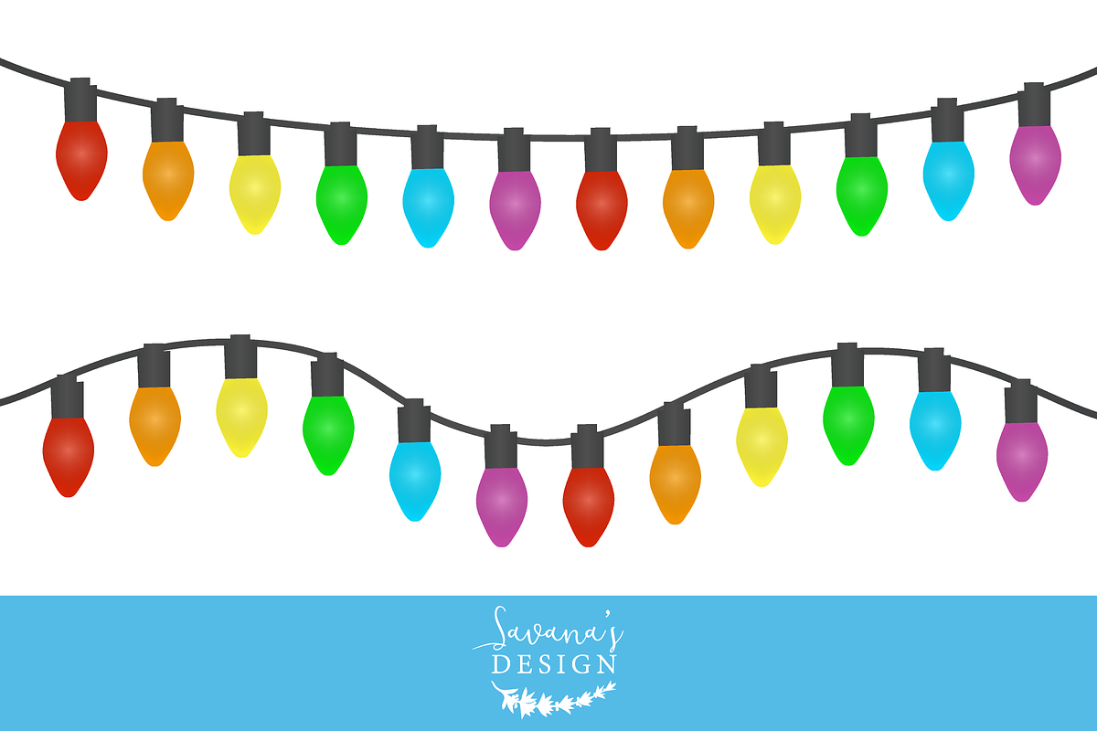 Christmas Lights Clipart, a Decorative Illustration by SavanasDesign