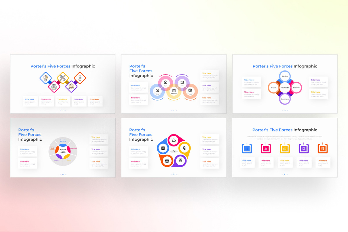 Porter's Five Forces PowerPoint - Infographic Template