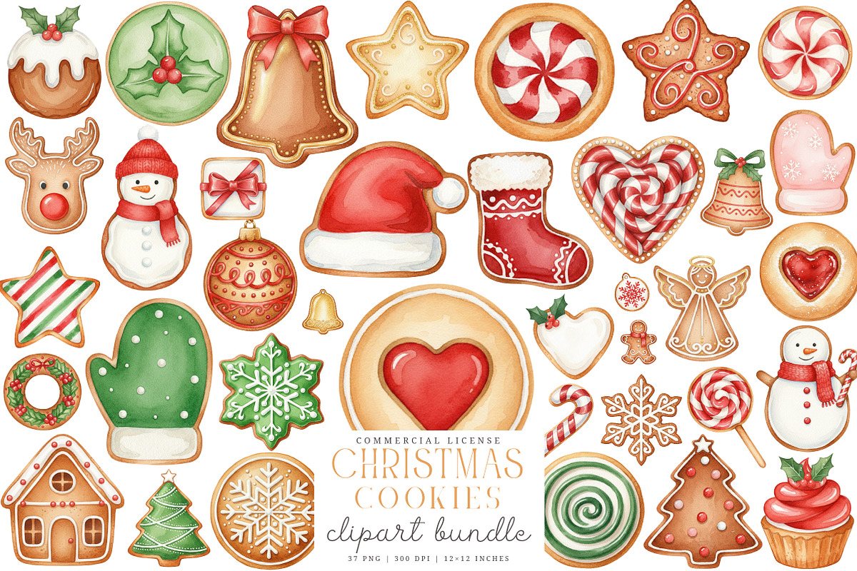 Gingerbread Cookies Clipart PNG, an Illustration by SinaCreation