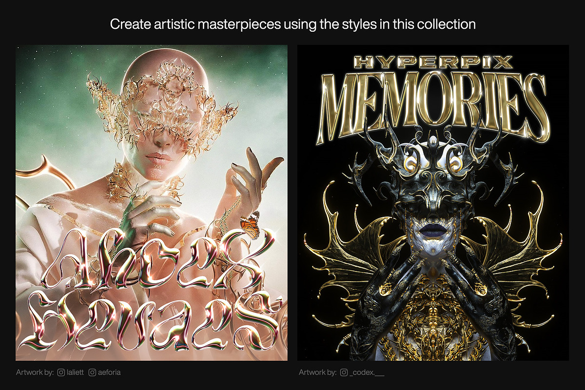 Chrome Text Effects Vol.7, a Layer Style Add-On by Hyperpix Productions