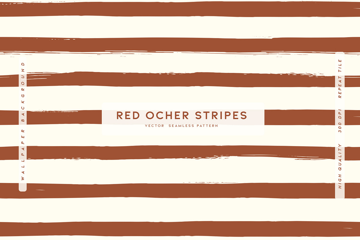 Red Ocher Stripes, a Pattern Graphic by MalyskaStudio