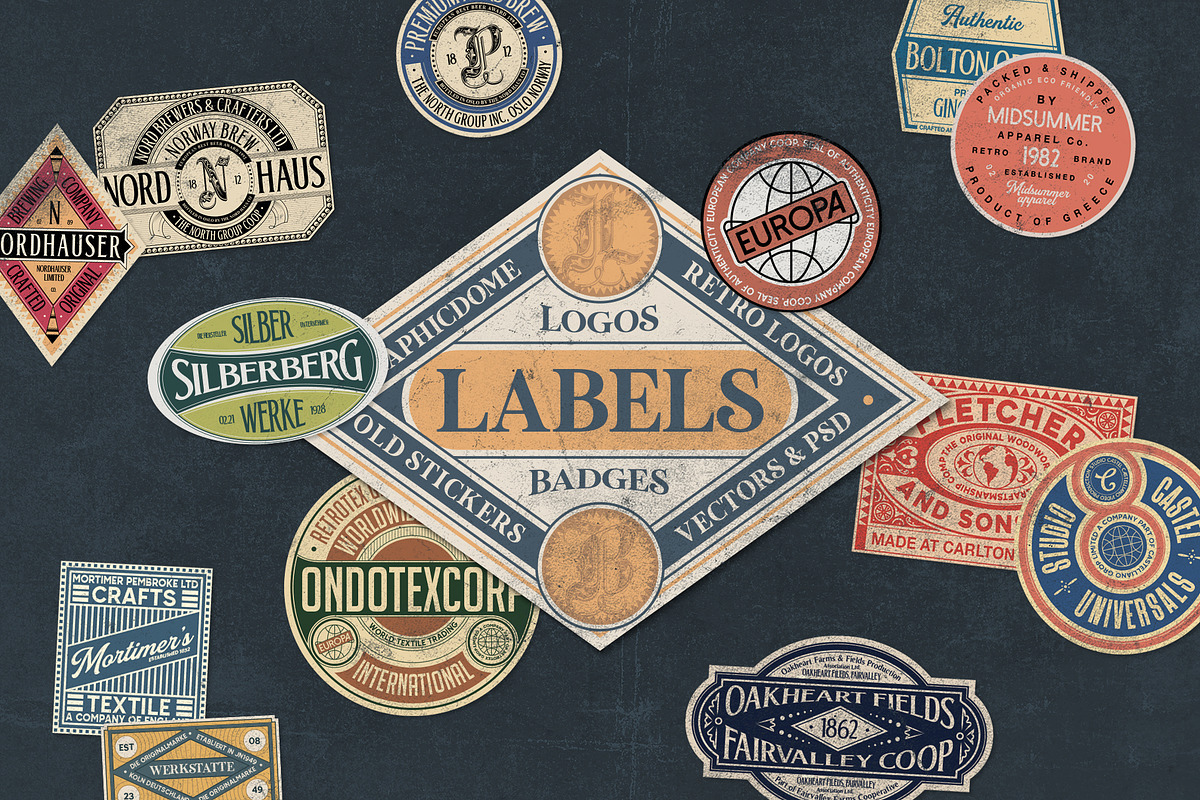 Retro Labels Vol.1, a Branding & Logo Template by Graphicdome