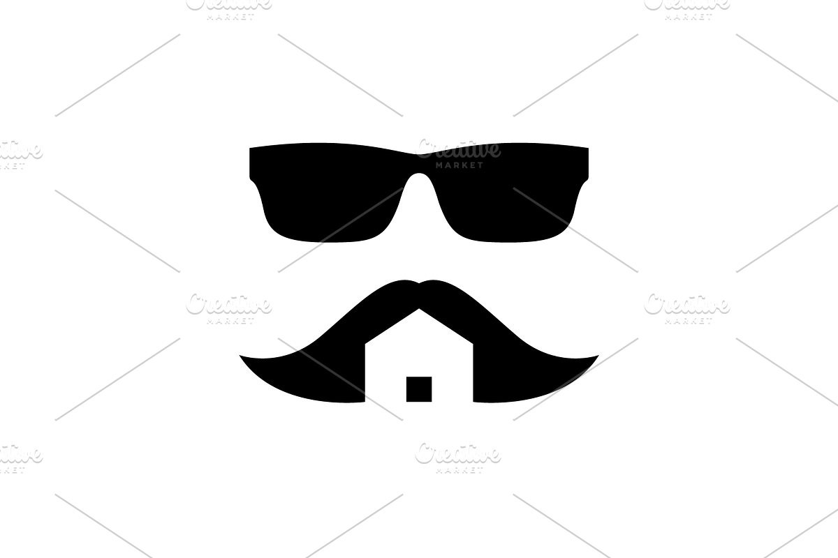 mustache house mustache logo