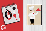 Chef and Kitchen Clipart AMB-914, an Illustration by AMBillustrations