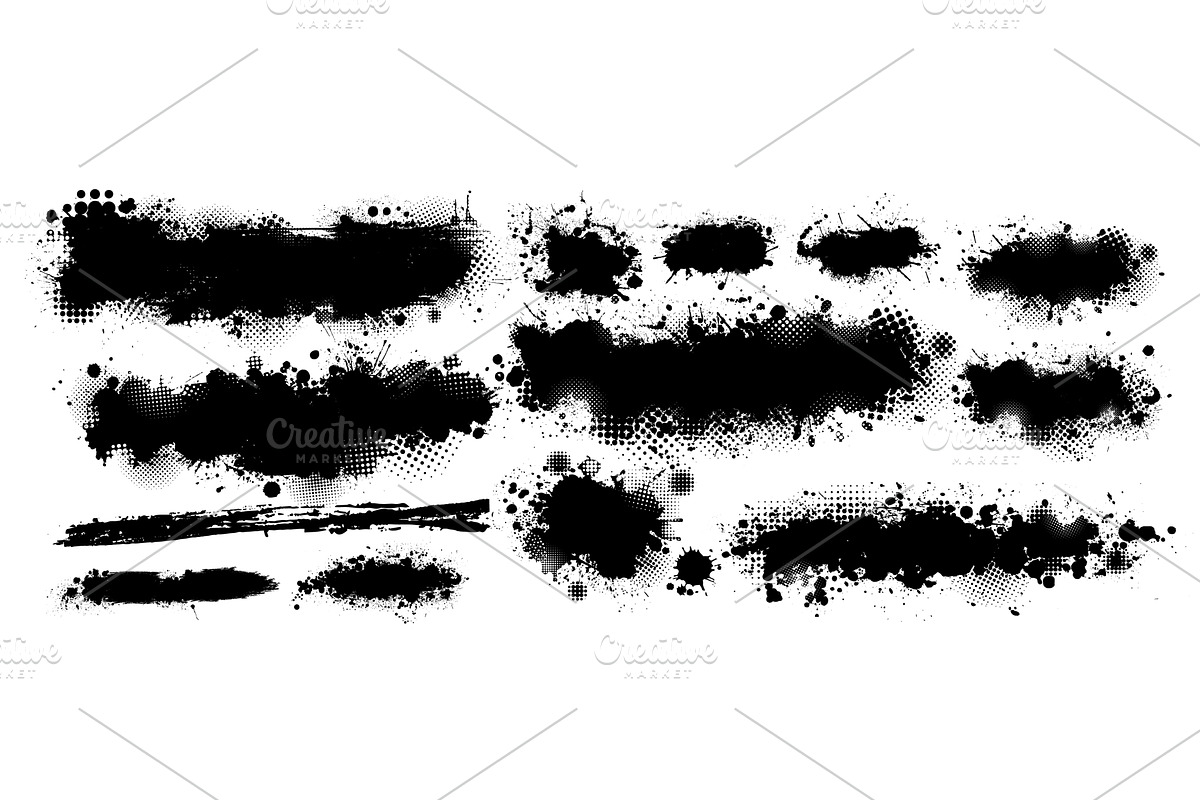 Set of blots. Splatter Paint Texture, an Object Illustration by ...