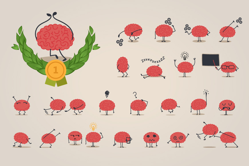 23 Brain characters situations, a Person Illustration by Beatriz Gascón