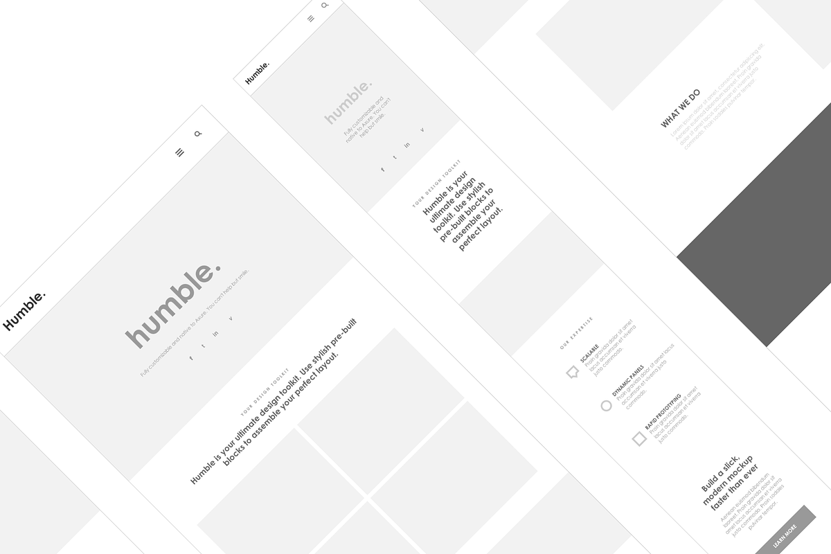 Axure responsive Corporate template3, a Wireframe Template by Humble UX