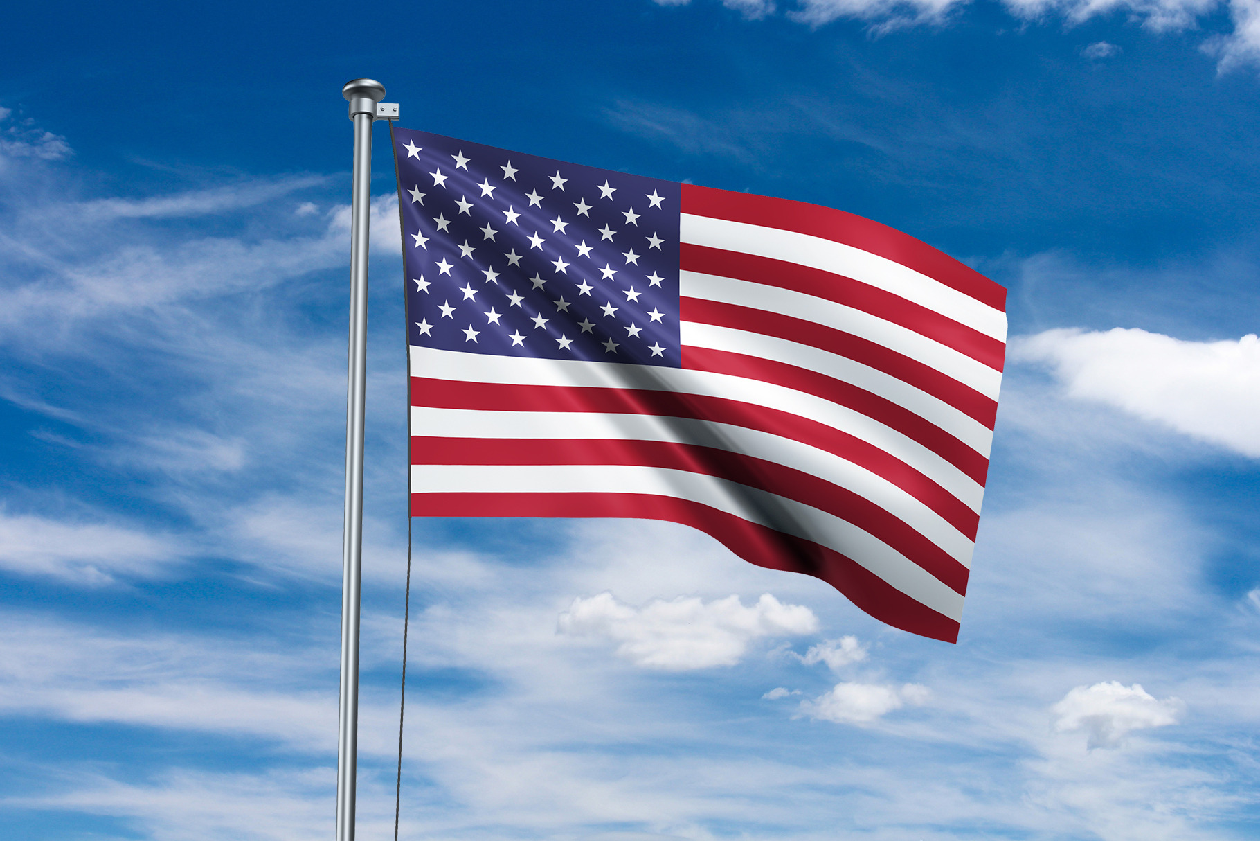 Standing Flag Mockup