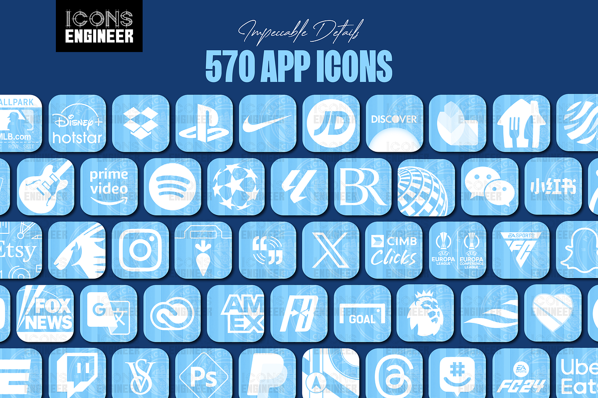 Man City 23/24 Theme Pack | Home Kit, an Icon by IconsEngineer