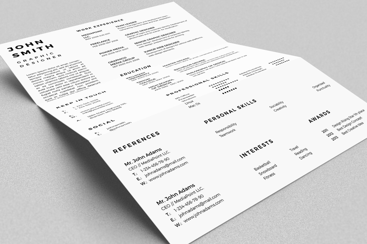 Simple Resume CV with Business Card, a Stationery Template by ND Design