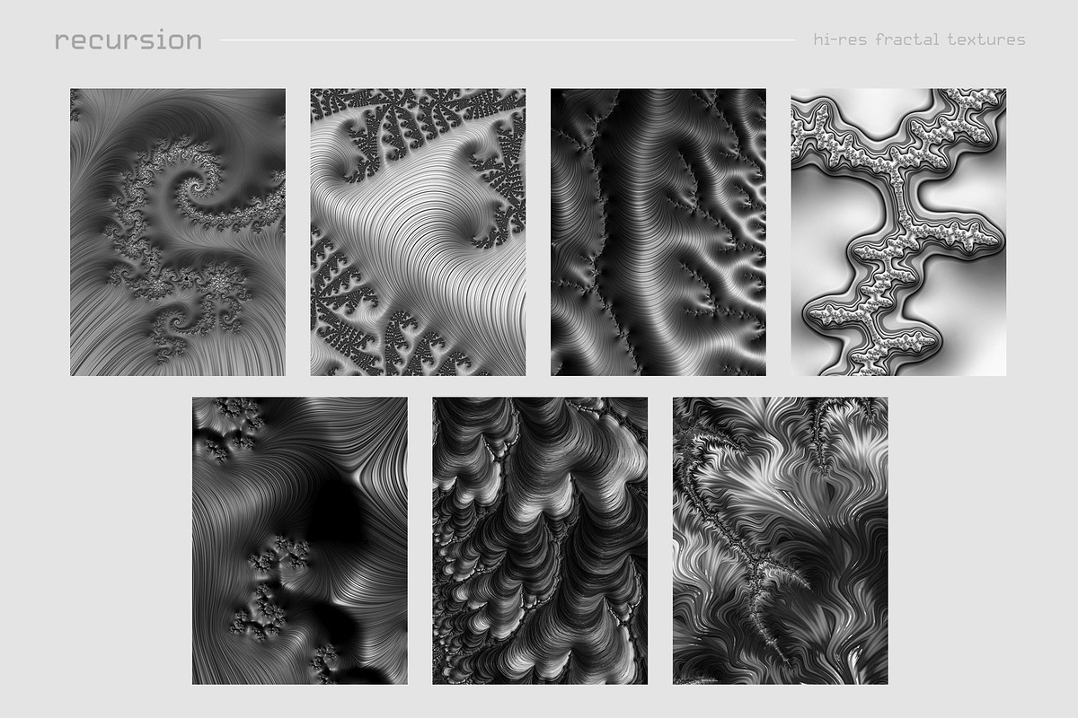 Recursion: Hi-res Fractal Textures, a Texture Graphic by Chroma Supply