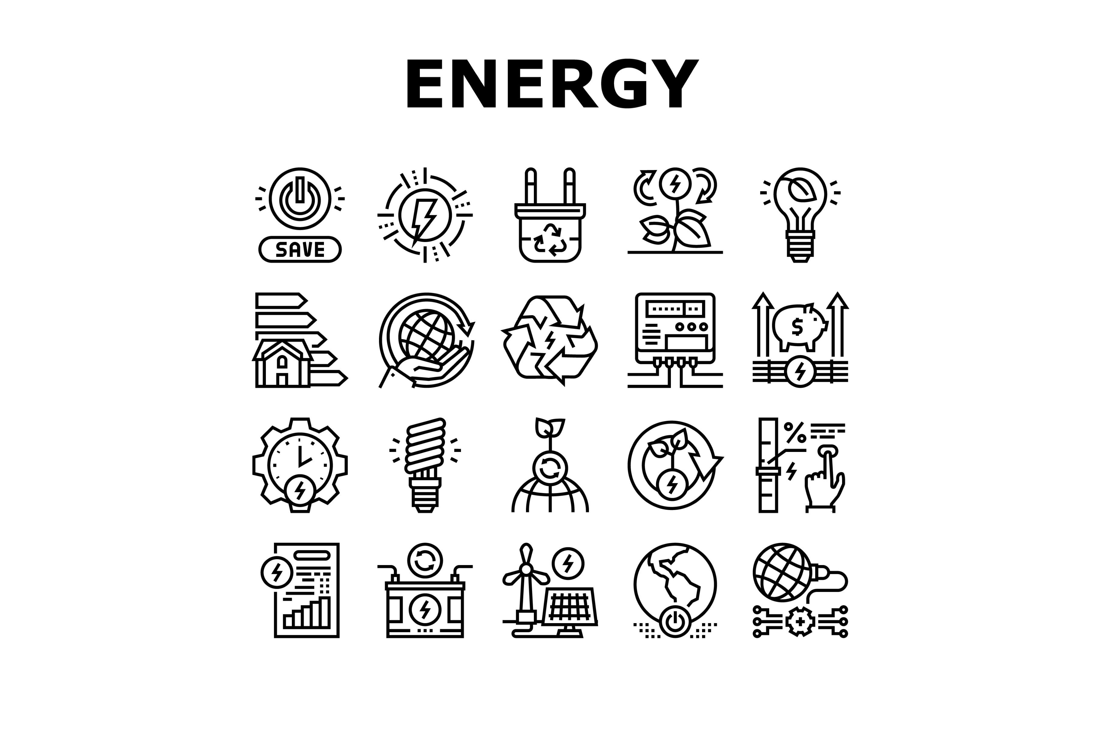 Energy Saving Tool Collection Icons, an Industrial Photo by pikepicture ...