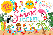 Summer Clipart Bundle - 126 cliparts, an Illustration by BlackCatsMedia
