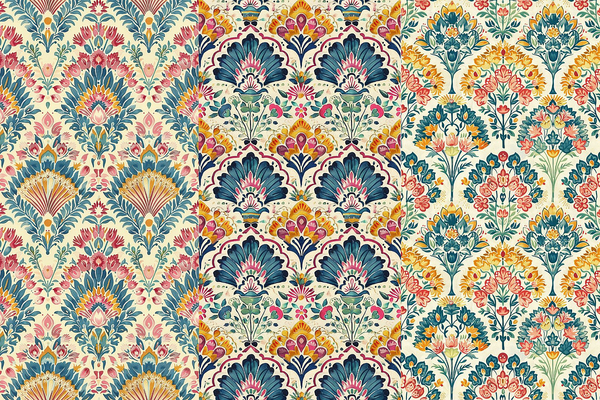 8 Traditional Indian Fans Patterns, a Pattern Graphic by Inknfolly ...