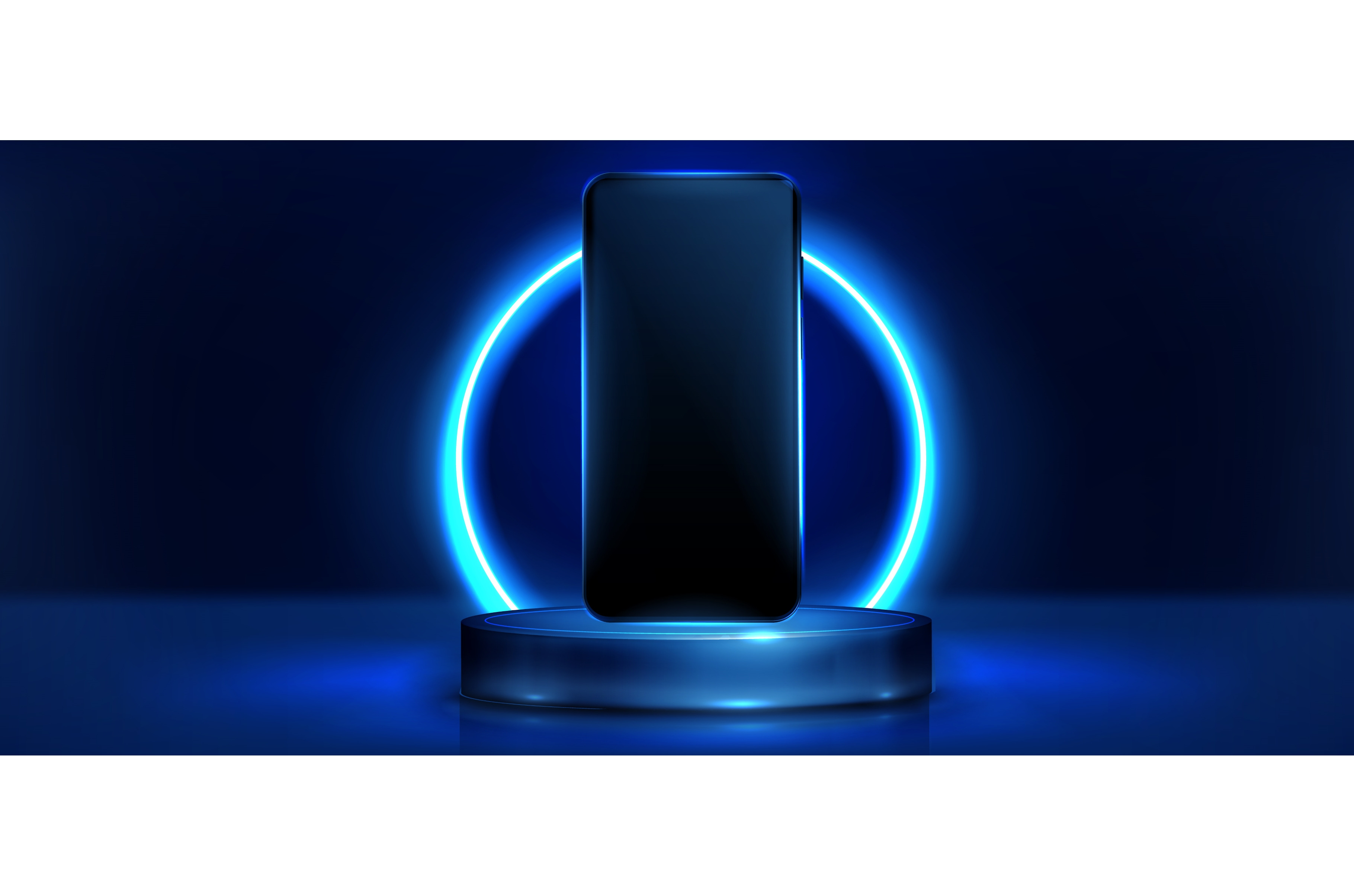 Tech podium with smartphone mockup, a Technology Illustration by art ...