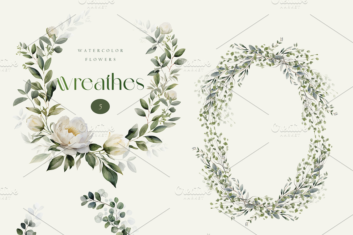 Watercolor wedding white peonies