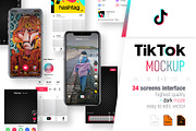 Tik Tok Screens Interface, a Social Media Template by karnofff