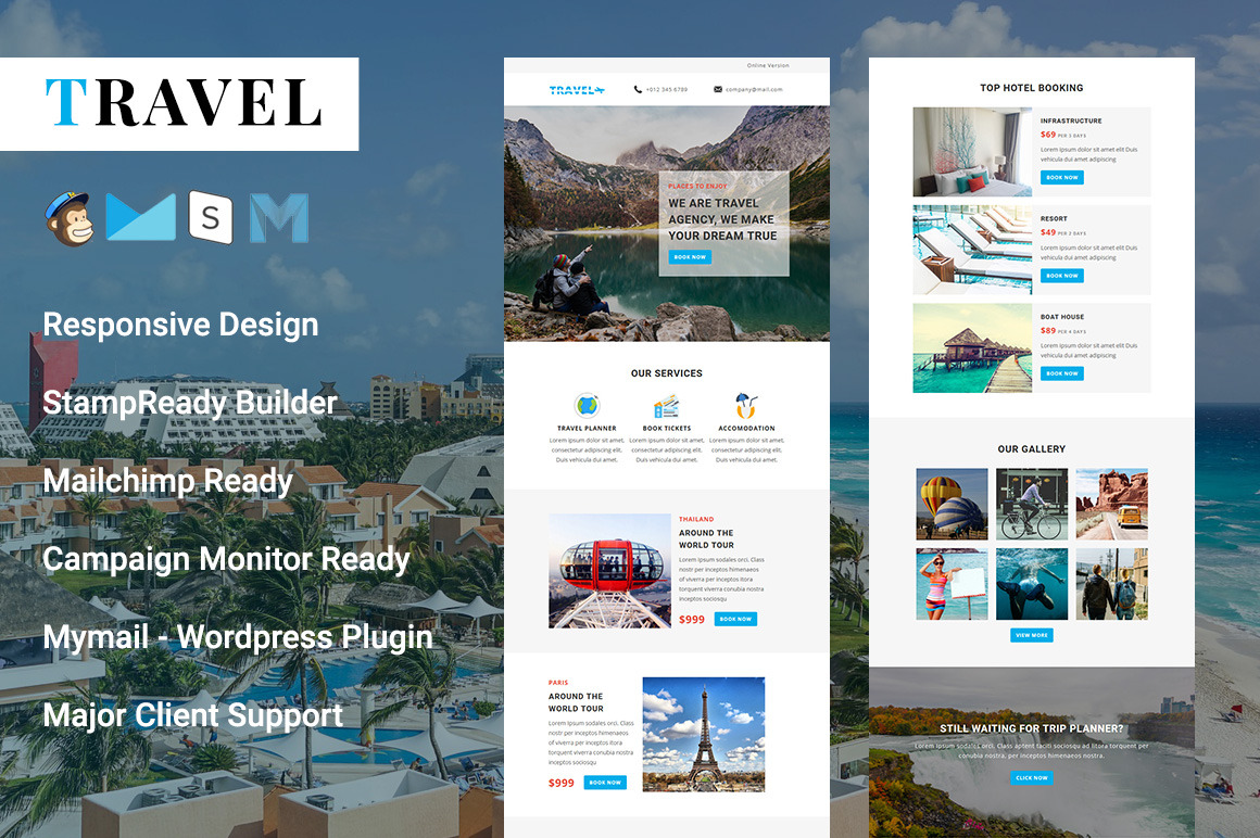 Travel - Responsive Email Template, an Email Template by Pennyblack ...