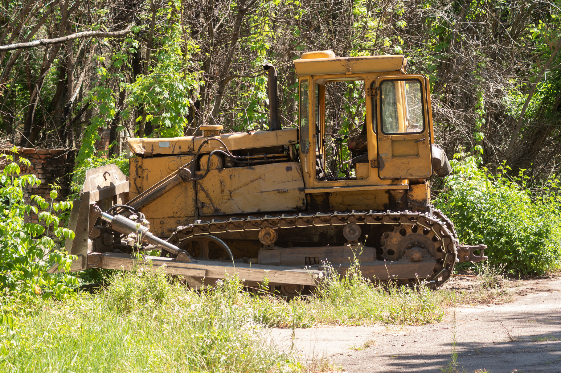 Bulldozer in the forest. Large., an Industrial Photo by Stockphoto by vzwer