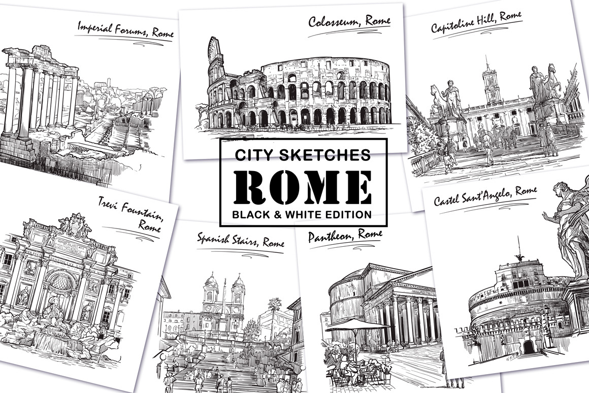 Sketches of Rome - Ink Edition, a Person Illustration by AntonPix Studio