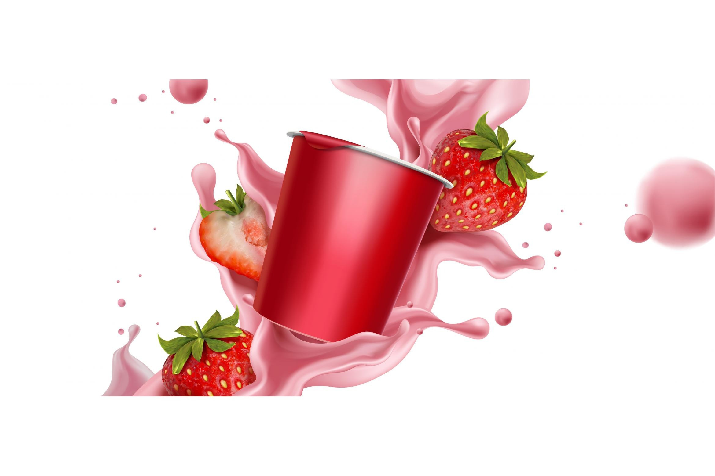 Splashing strawberry yogurt, an Object Graphic by TotallypicRF