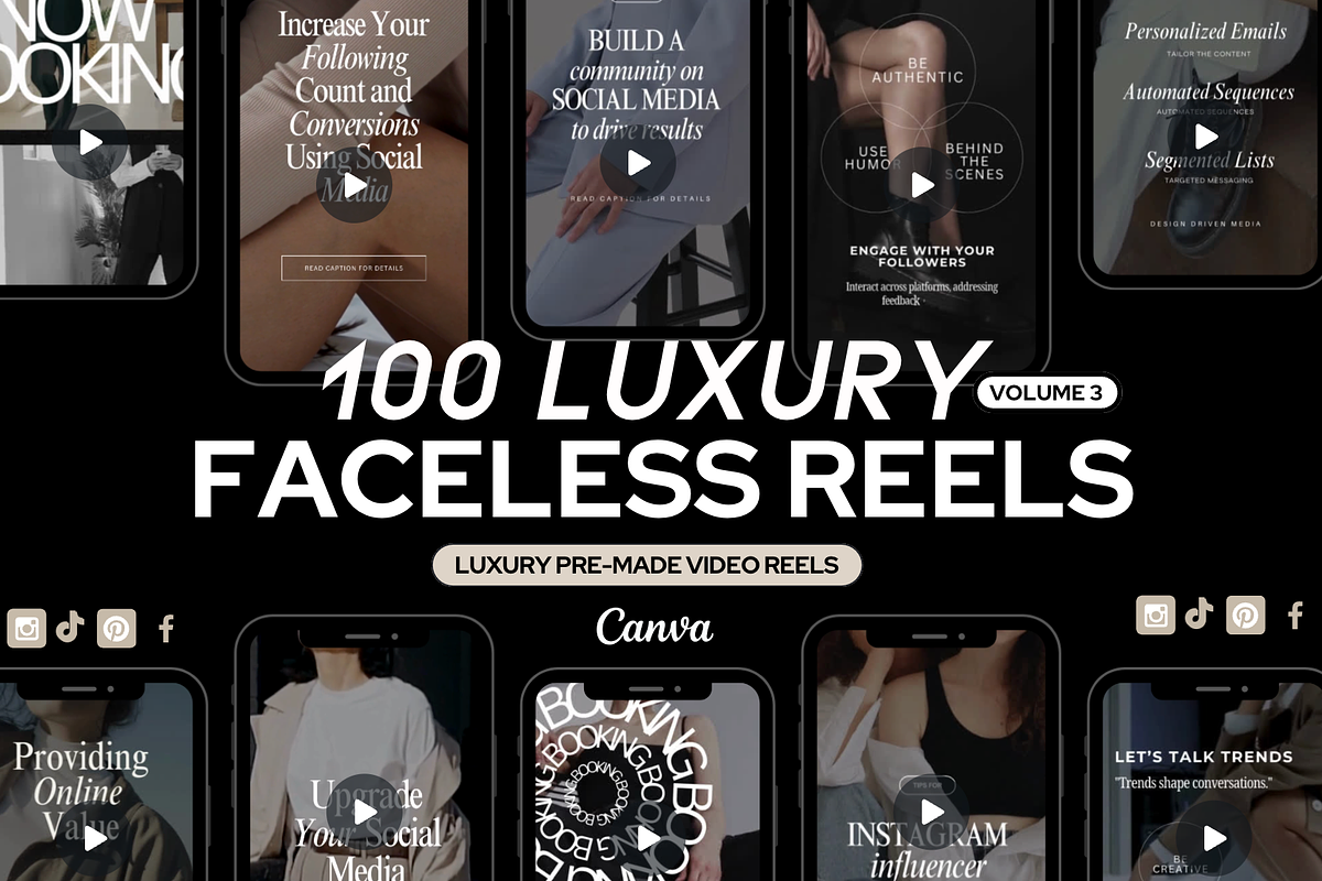 Faceless Reels Digital Marketing Canva