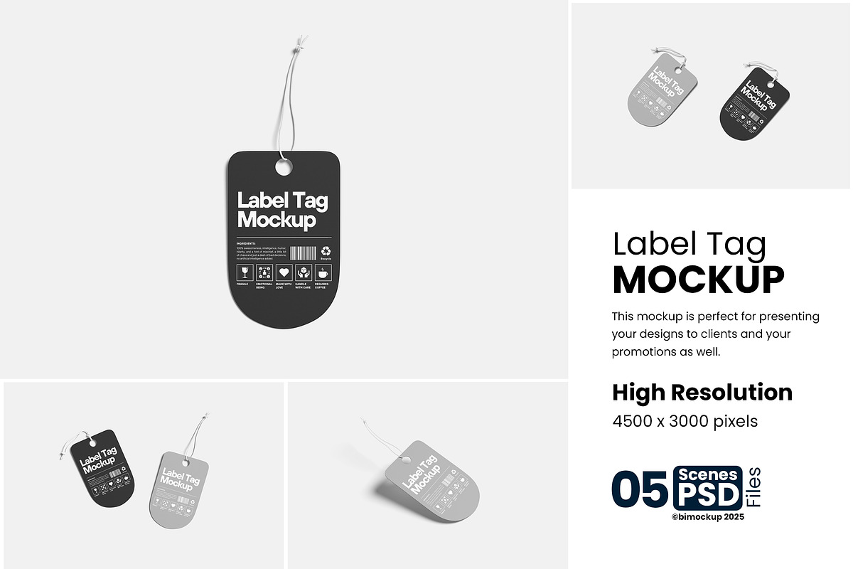 Label Tag Mockup, a Product Mockup by bimockup