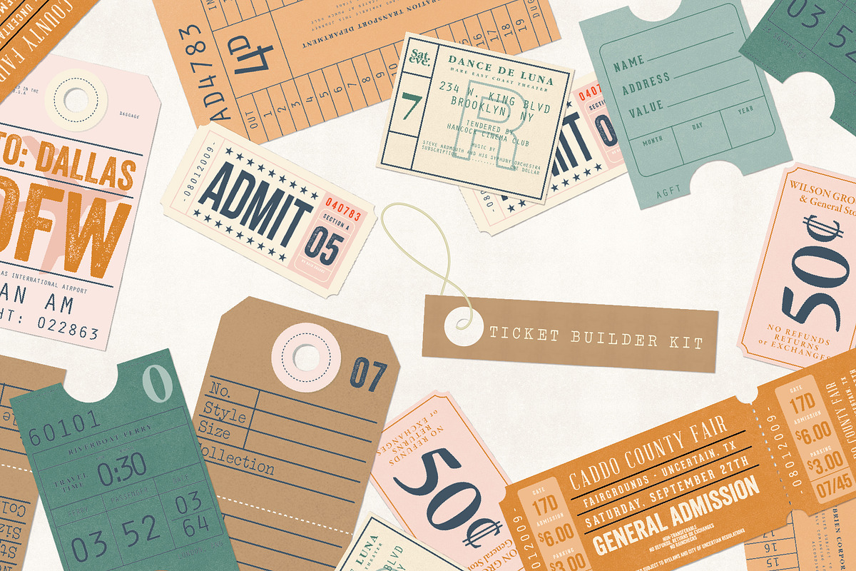 Tickets Kit, a Texture Illustration by Little Sisters Studio
