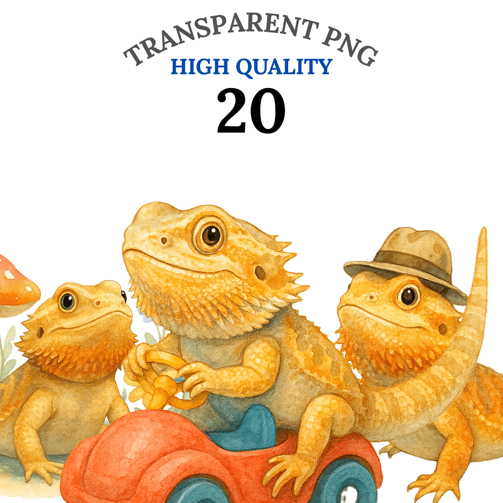20 Bearded Dragon Clipart