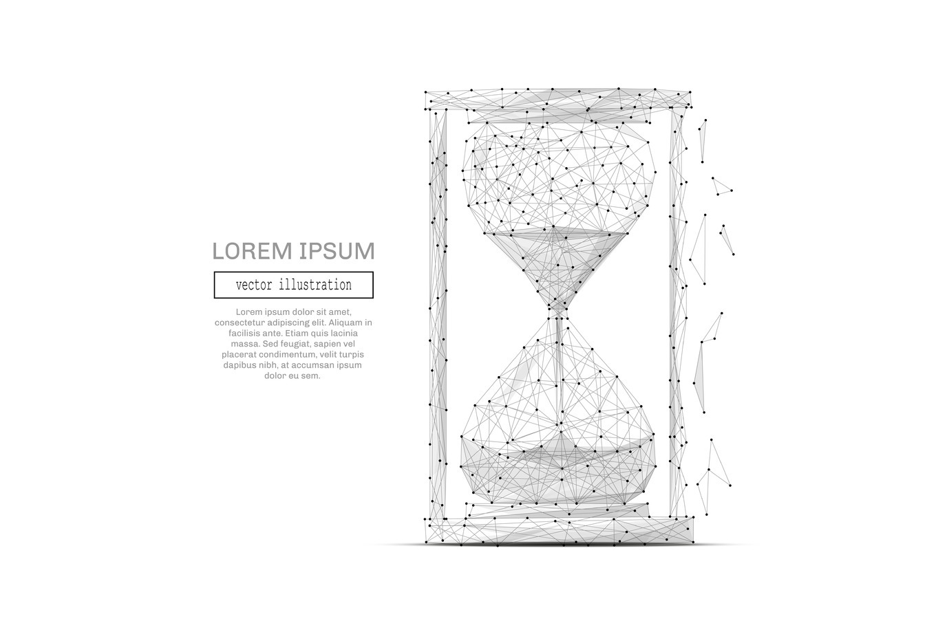 sand clock low poly blue, an Object Graphic by ANTTONIART