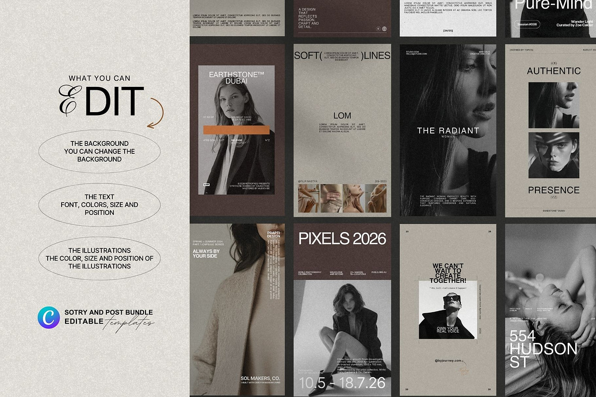 Canva Templates | Post & Story Bundle