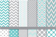 Polka Dot and chevron Digital paper, an Illustration by YenzArtHaut