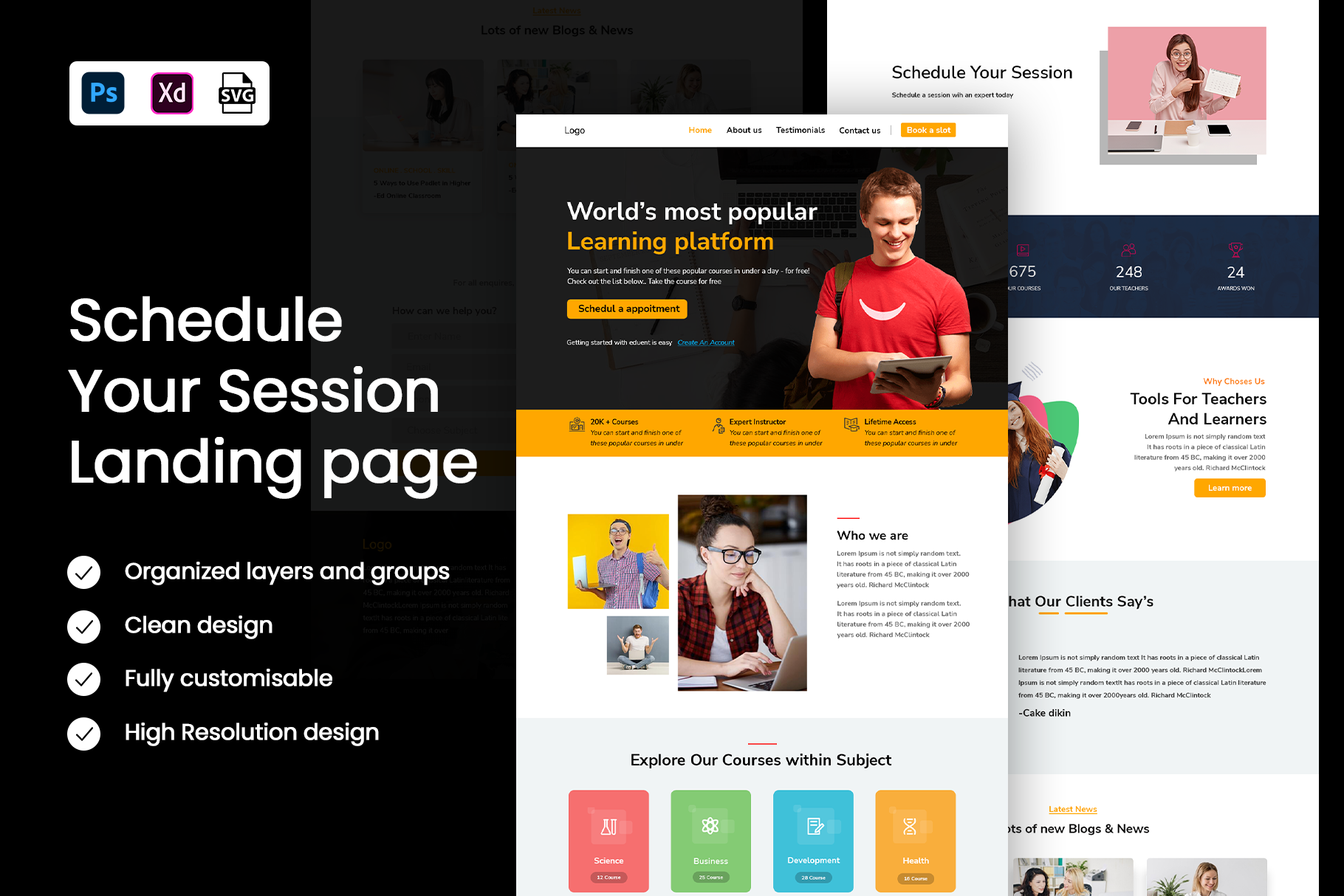 Schedule date education landing page, a Landing Page Template by ...