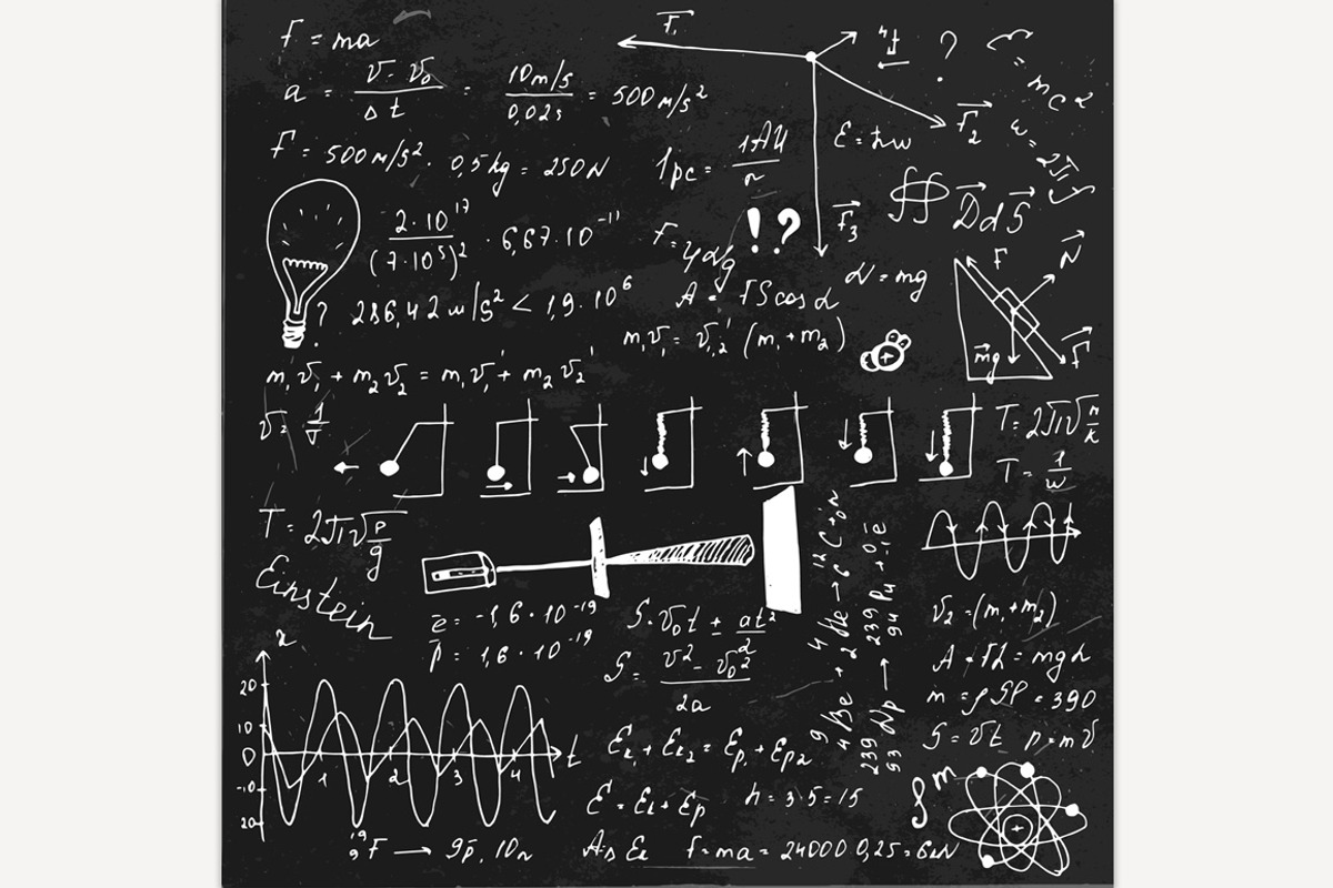 Physics Blackboard Image, an Education Illustration by Anna's Shop