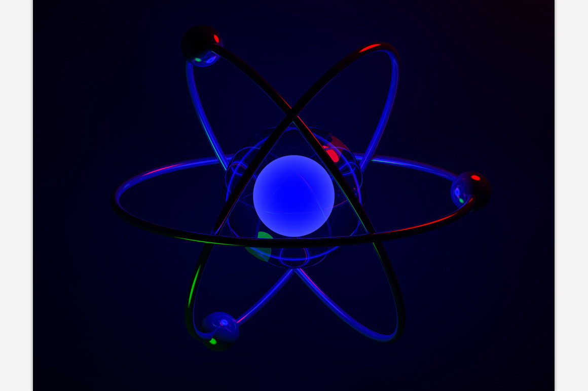 Render of beautiful atom, an Education Illustration by 3D Graphics Shop