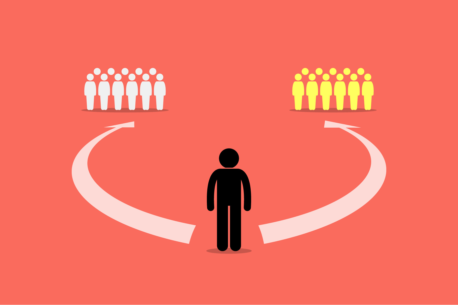 Choose Join Group Two Different Team | People Illustrations ~ Creative ...