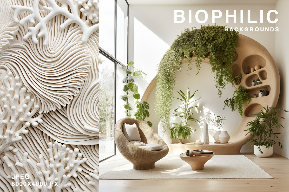 80 Biophilic backgrounds, a Background Graphic by Polli Deeva