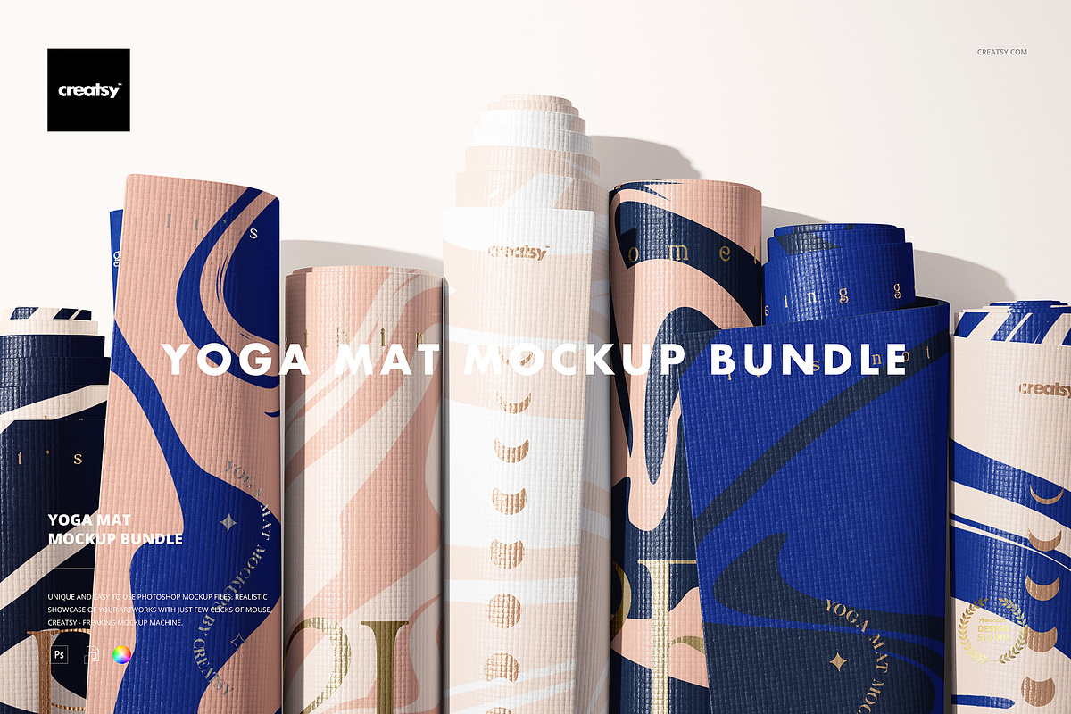 Yoga Mat Mockup Bundle, a Packaging Mockup by creatsy5