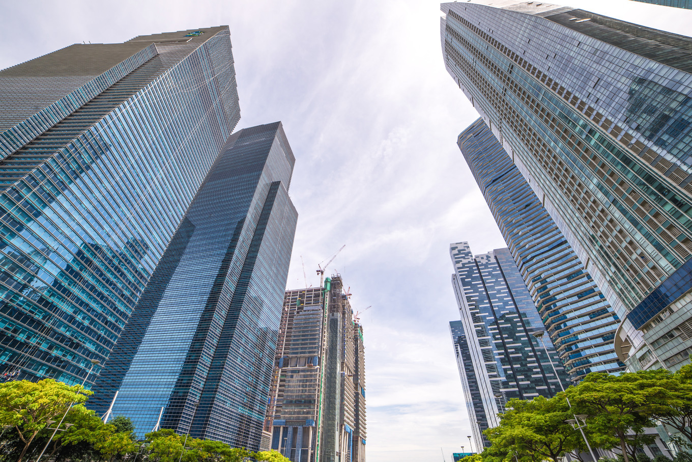 Office building in the city featuring building, modern, and urban, an ...