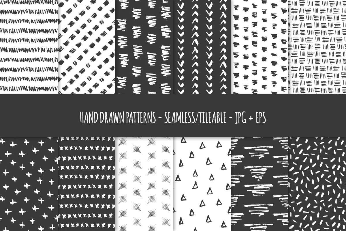 Hand Drawn Pen & Ink Patterns, a Pattern Graphic by DESIGN BY nube