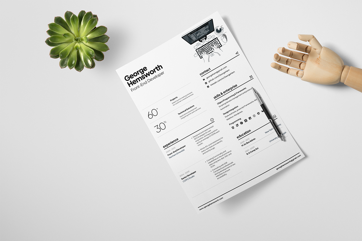 Online Animated Developer CV resume, a Landing Page Template by Rhino ...