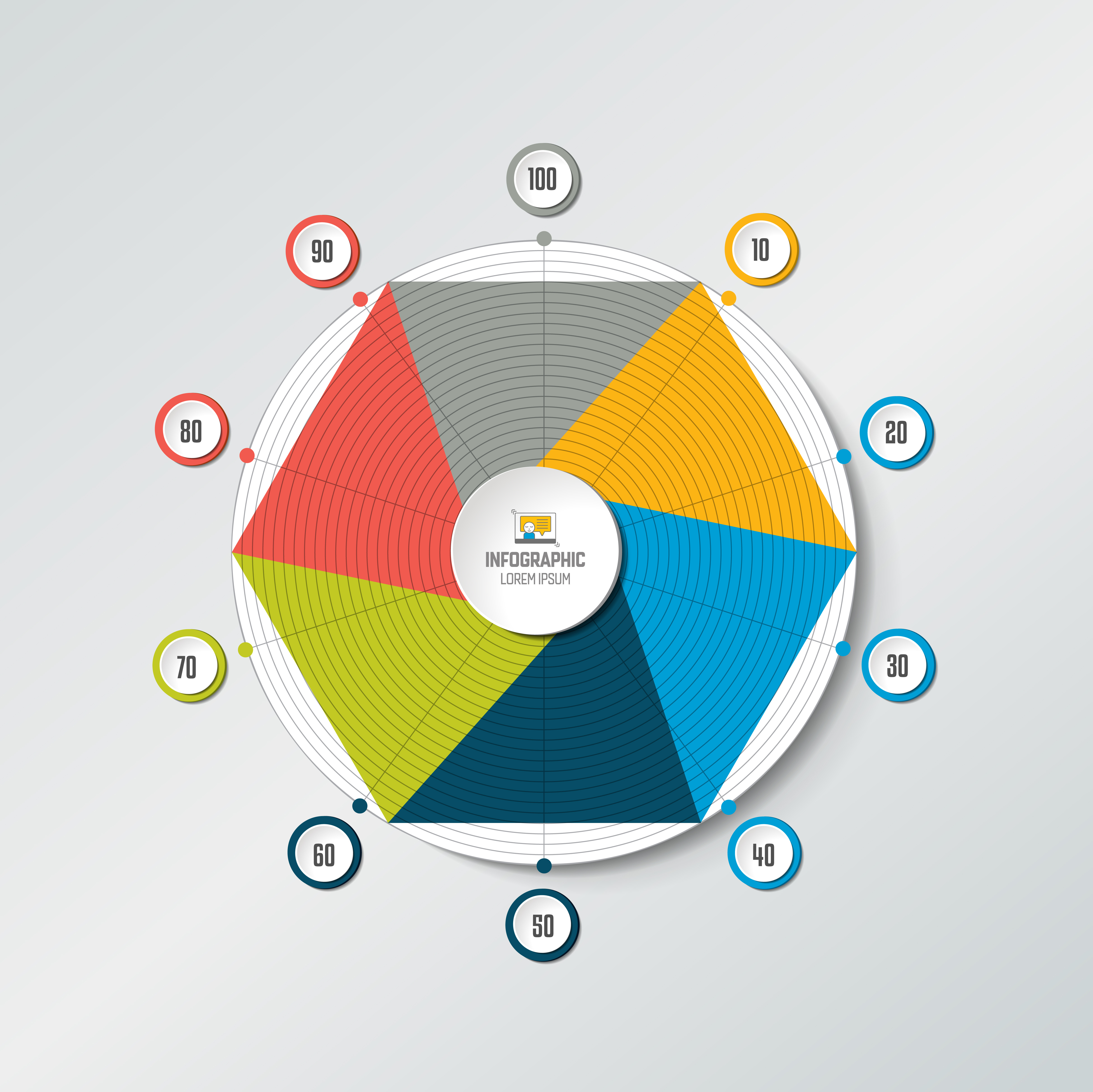Circle radar, spider net chart,graph | Finance Illustrations ~ Creative ...